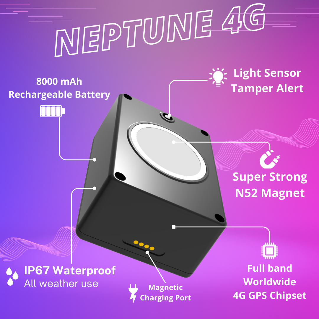 Neptune 4G - PlanetGPS Magnetic GPS Tracker Vehicle Asset Car Tracking